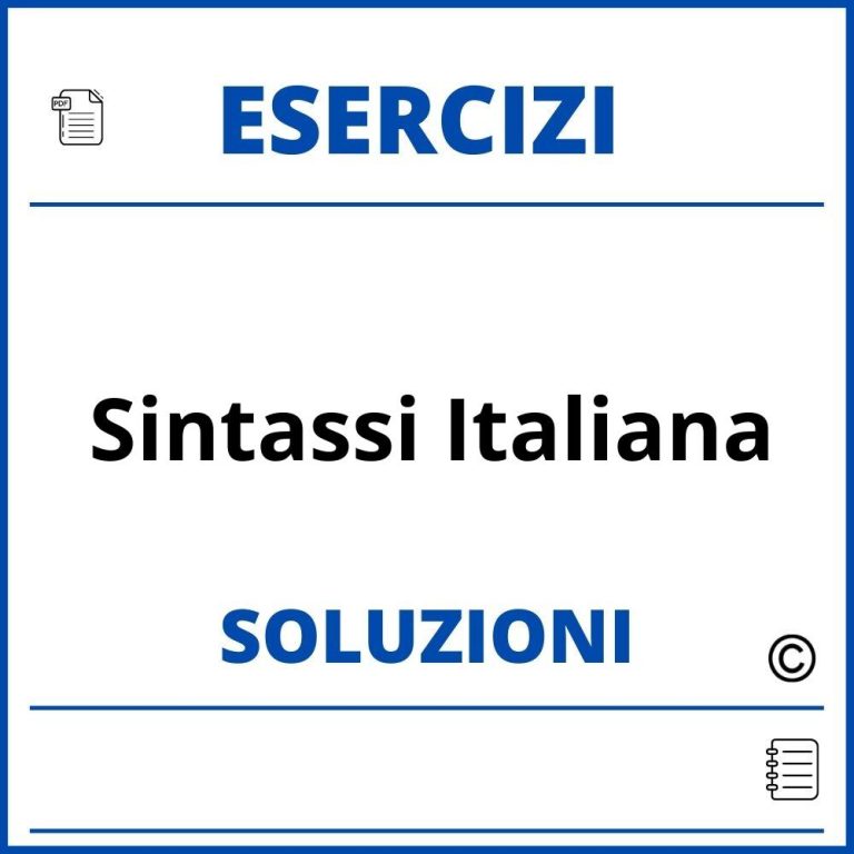 Esercizi Di Grammatica Italiana Con Soluzioni Pdf